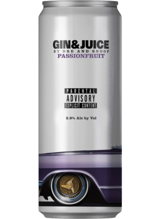 GIN & JUICE COCKTAIL BY DRE AND SNOOP PASSIONFRUIT 4X355ML CANS ...